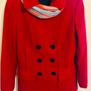 Banana Republic | Jackets & Coats | Ruby Red Pea Coat | Poshmark